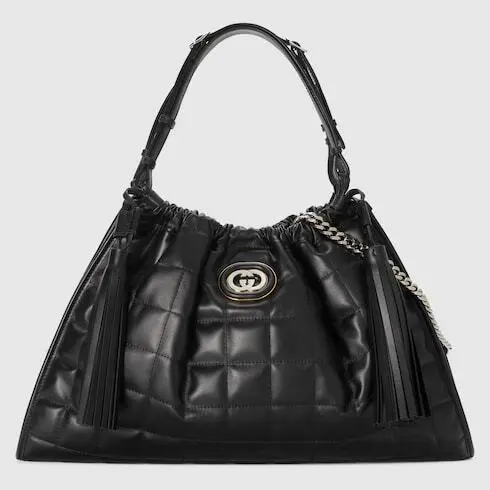 Gucci Deco Tote Bag - Black Leather | Editorialist
